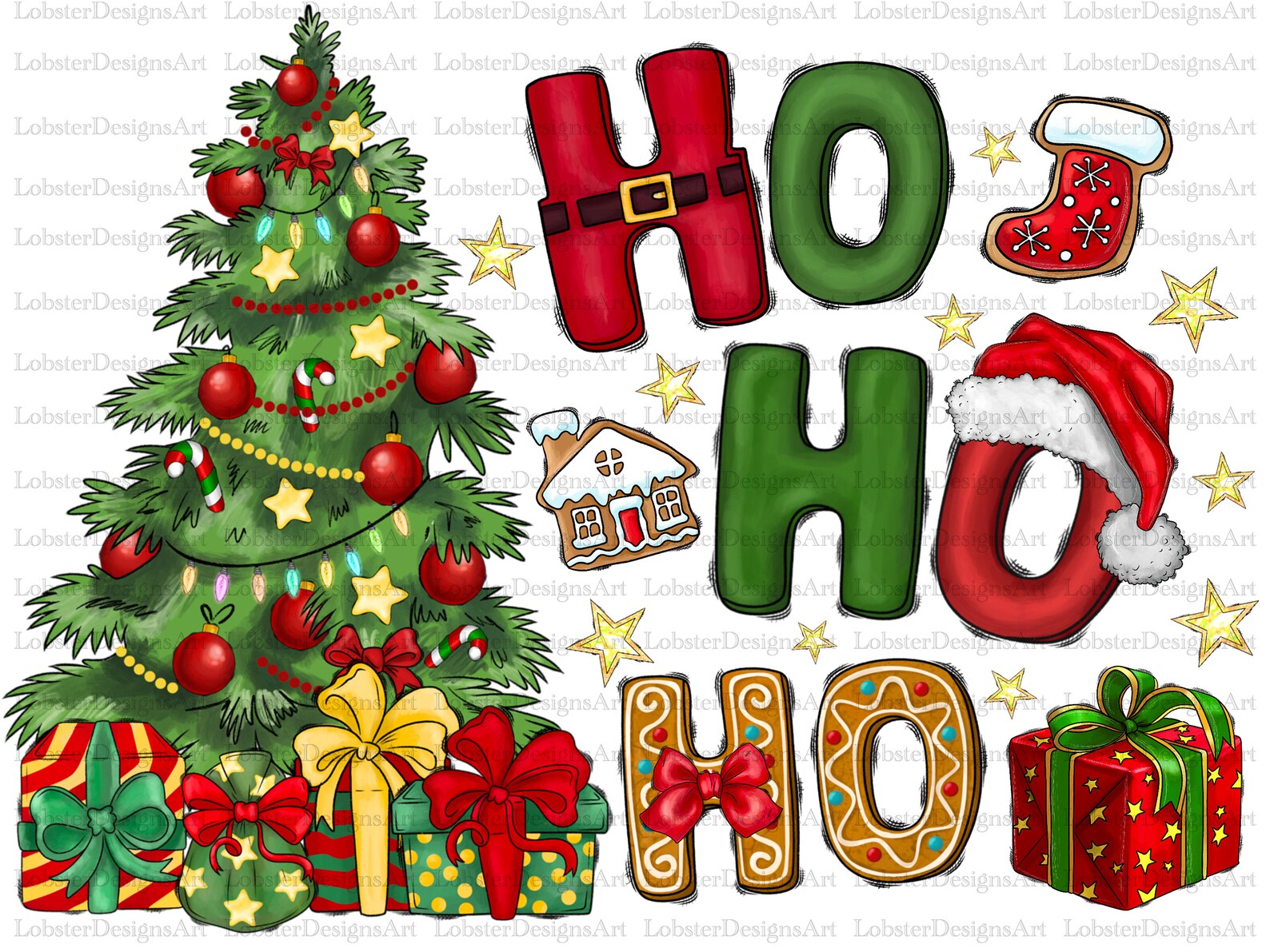 Merry Christmas Ho Ho Ho Leopard Christmas Christmas Tree - Etsy