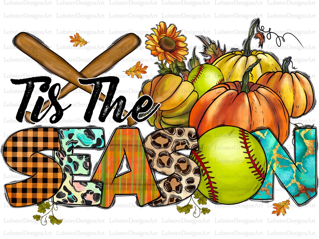 Tis the Season Png, Softball PNG, Fall Softball Png,softball Pumpkin ...