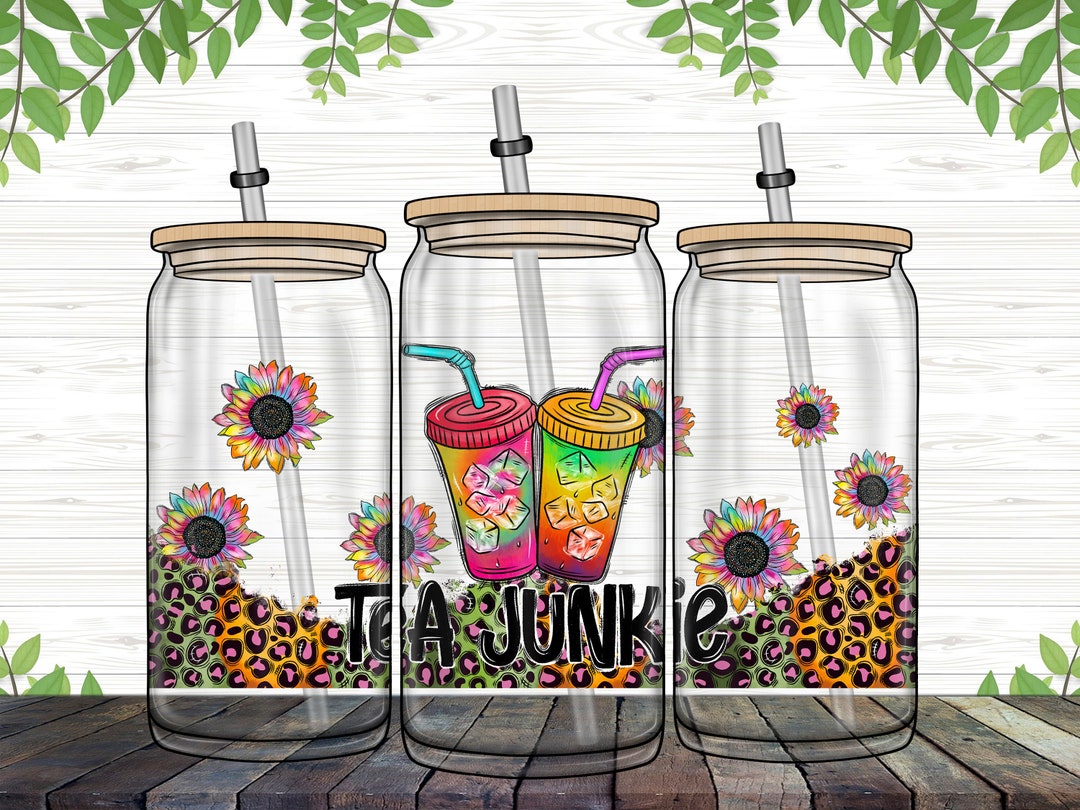 Loaded Tea Junkie Png, 16oz Libbey Cup Png, 16 Oz Libbey Glass Can ...