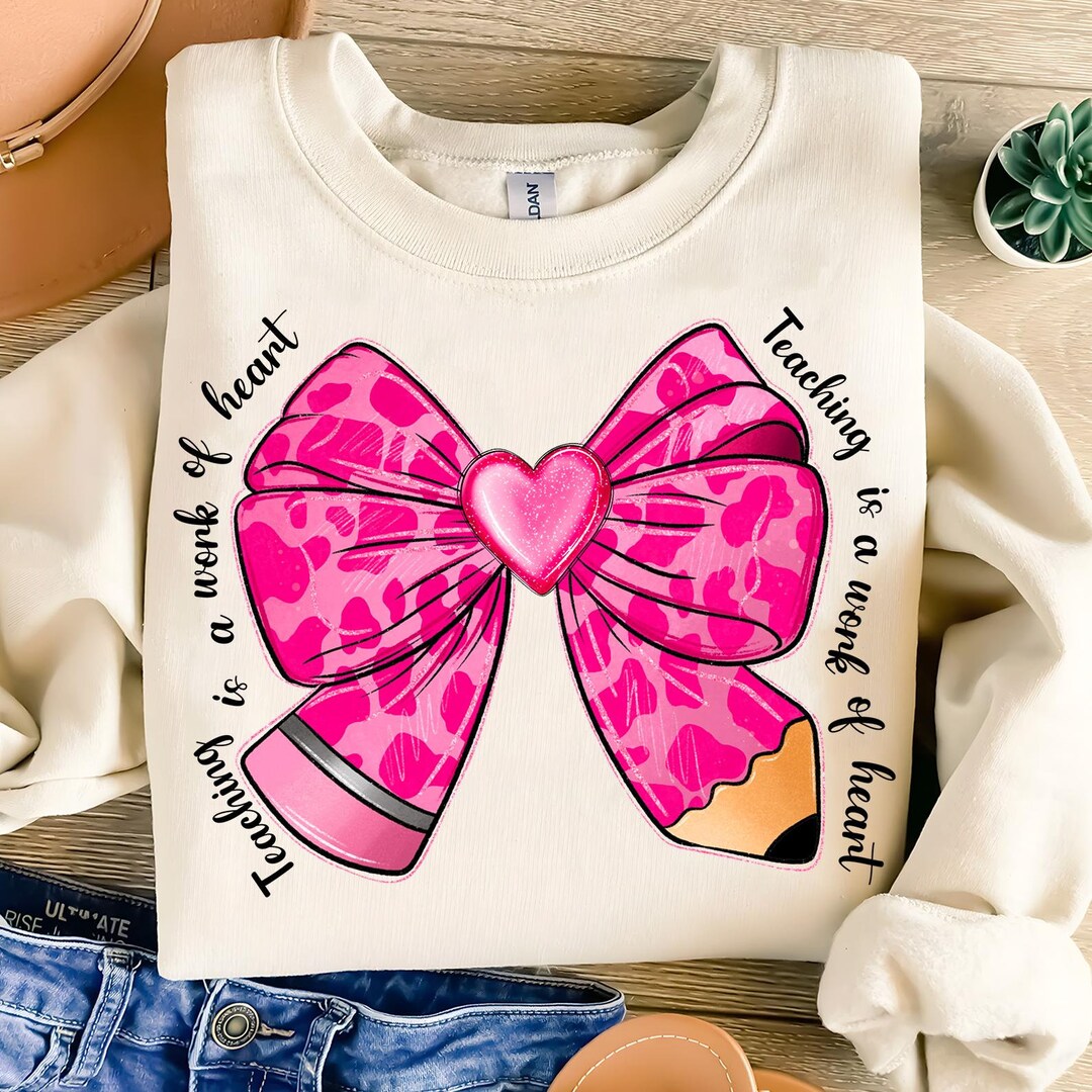 Teacher Valentine Coquette Bow Pencil Png, Glitter Valentine Teacher ...