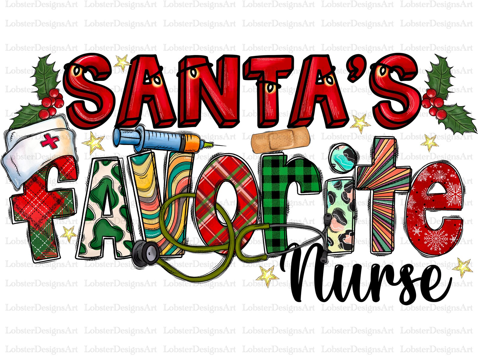 Santa is Favorite Nurse Pngnurse Christmas Pngmerry - Etsy