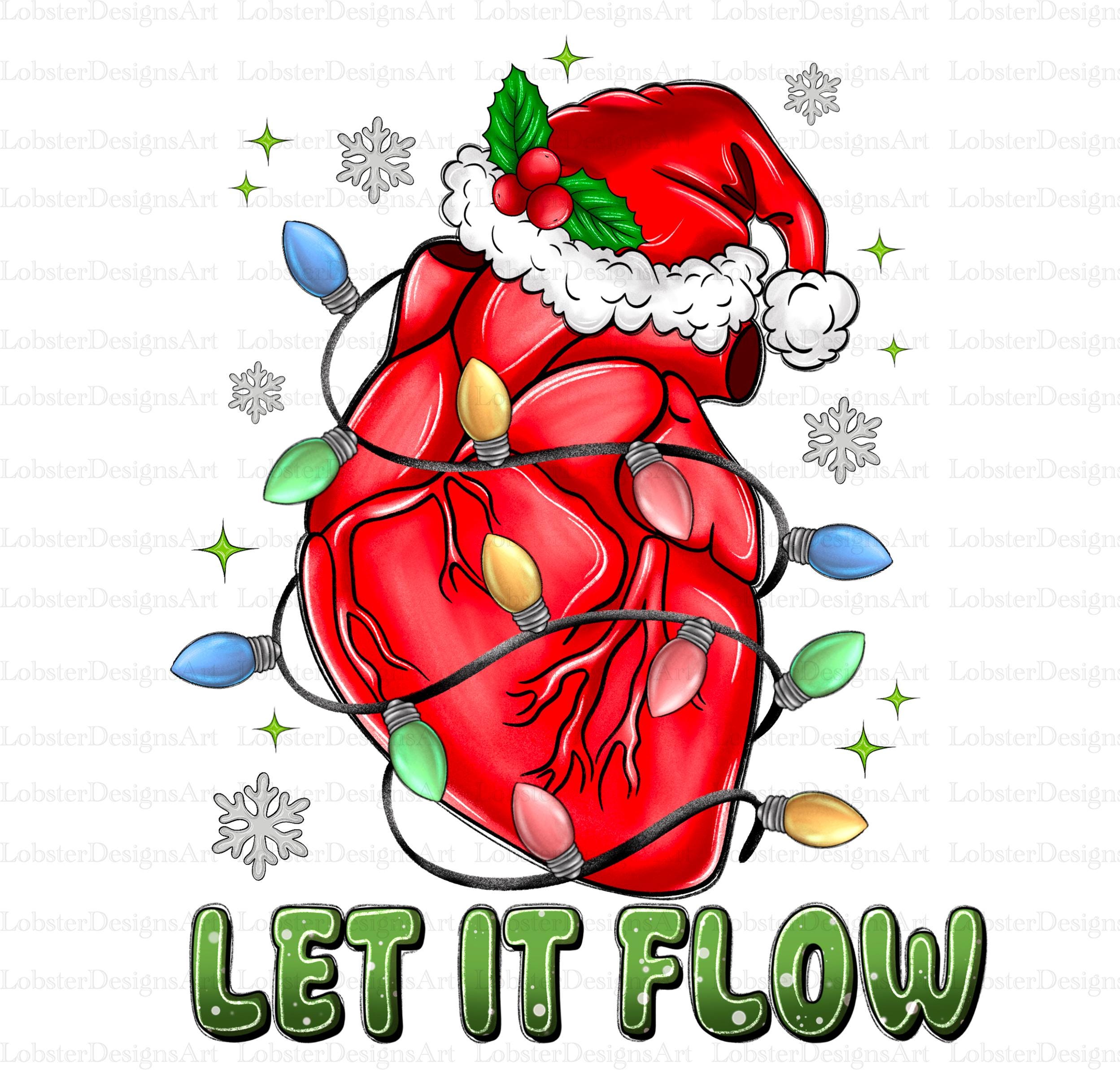 Christmas Cardiac Nurse PNG, Let It Flow Cardiac Png, Christmas Nurse ...