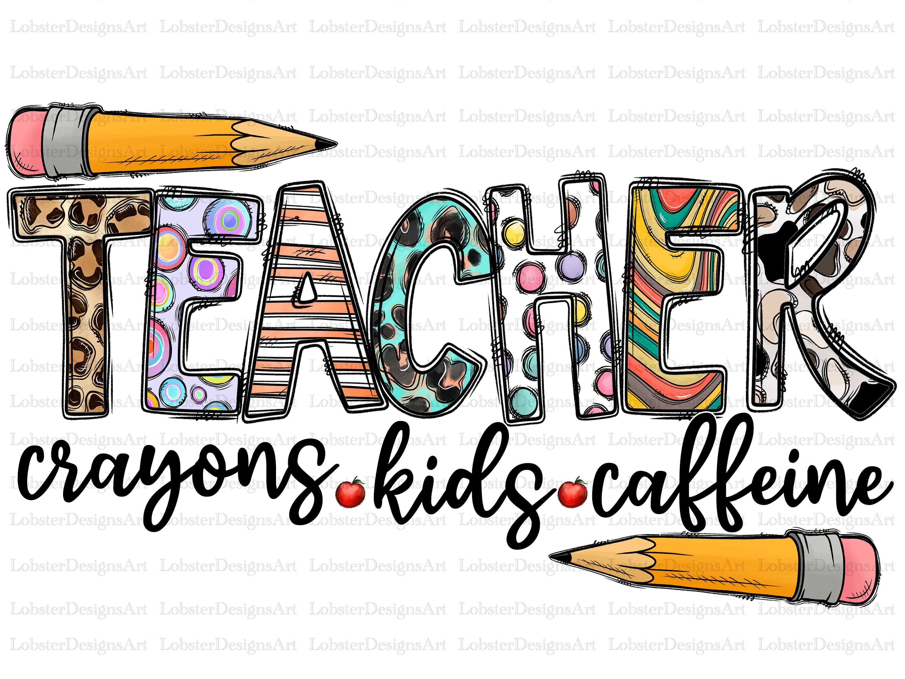 Teacher Crayons Kids Caffeineteacher Crayons Kids Caffeine - Etsy