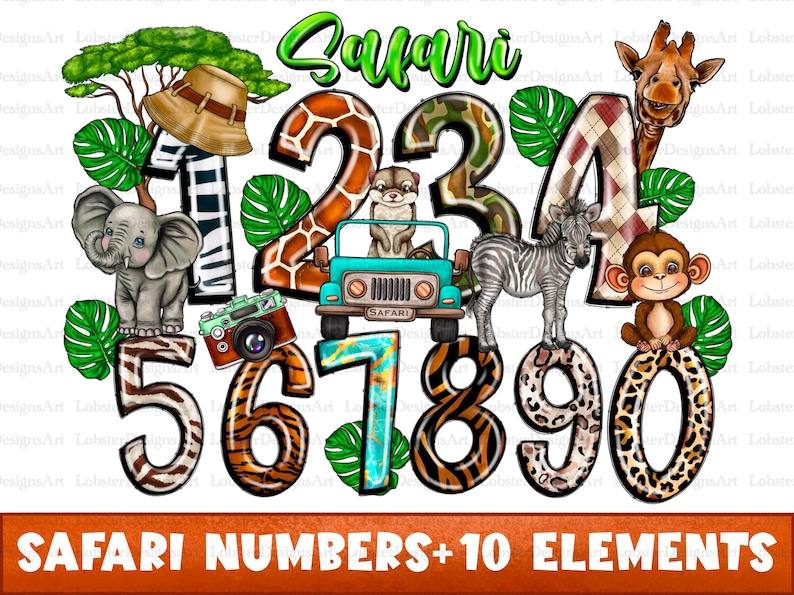 Safari Doodle Alphabet Bundle, Safari Life Png, Sublimation Design, Zoo ...