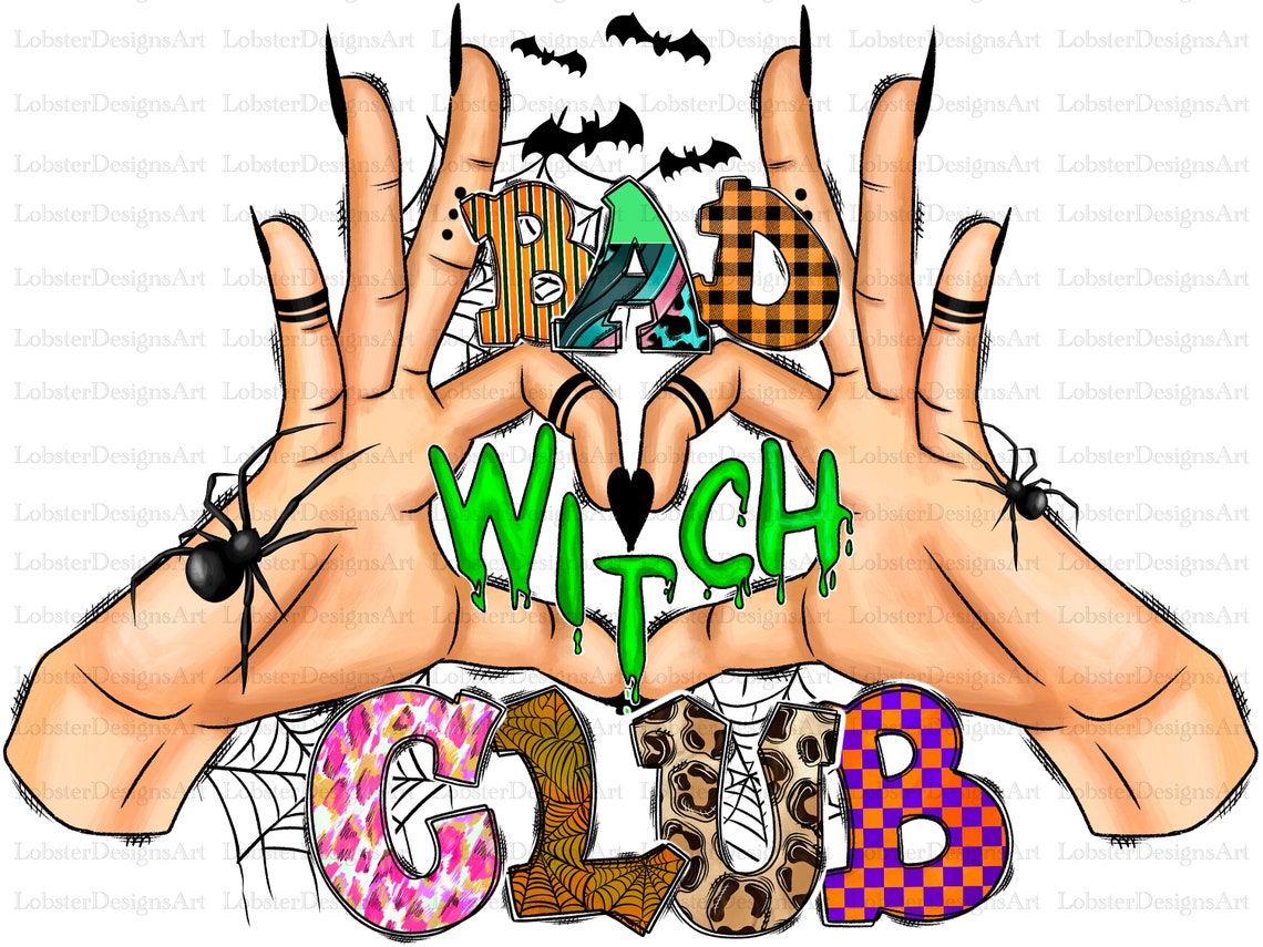 Bad Witch Club Png Trick or Treat Png Skeleton Spooky Png - Etsy