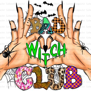 Bad Witch Club Png, Trick or Treat Png, Skeleton, Spooky Png, Halloween ...