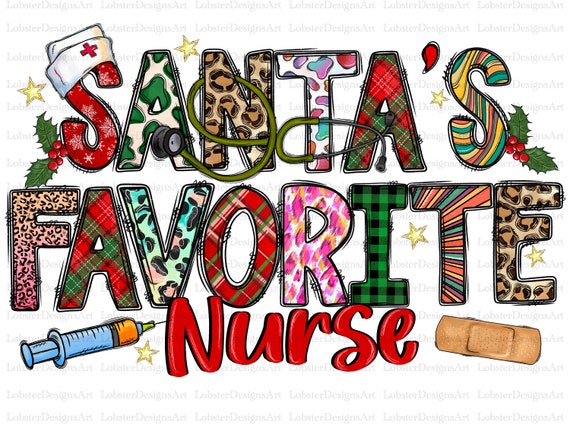 Santa is Favorite Nurse Pngnurse Christmas Pngmerry - Etsy