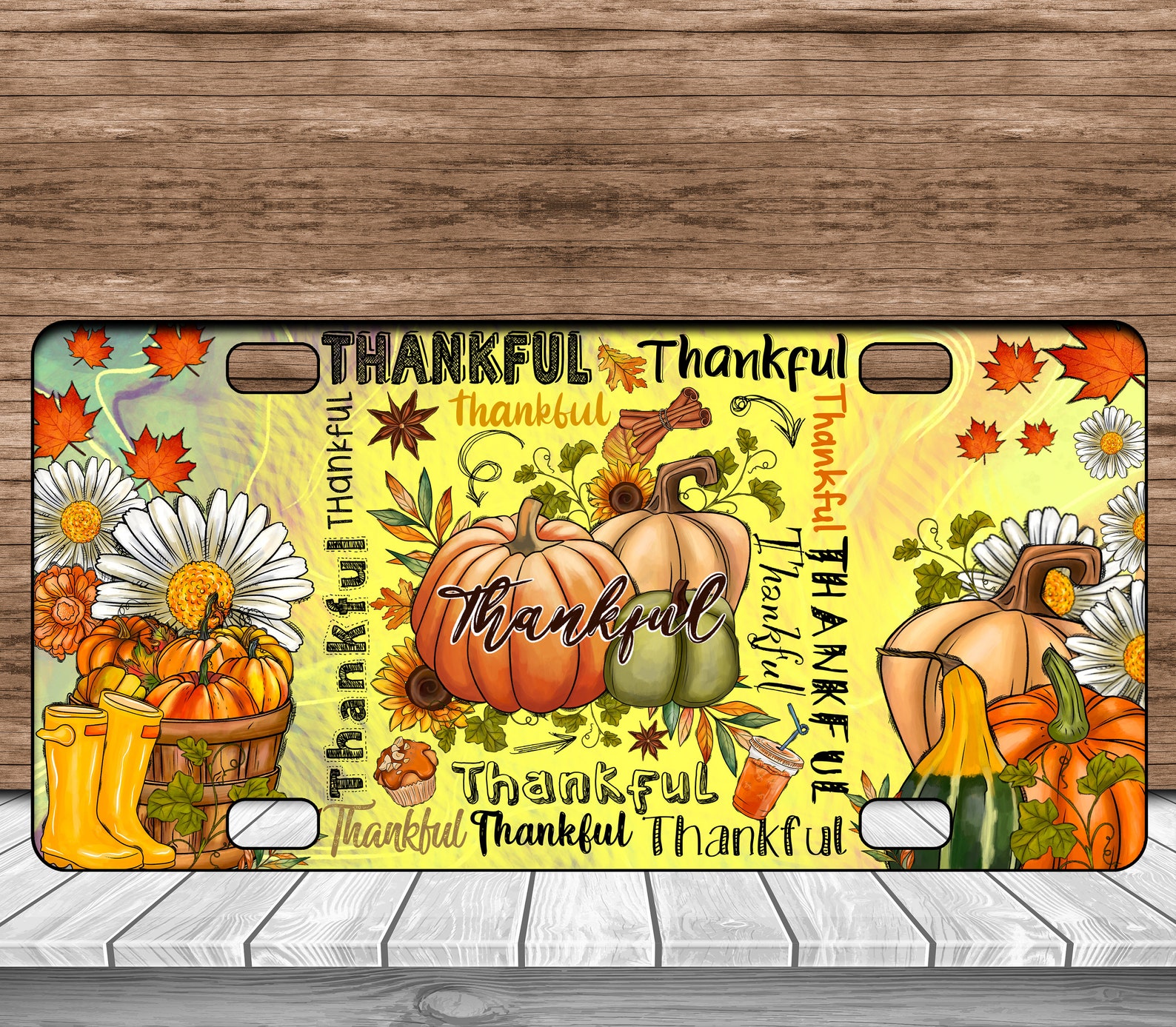 Thankful License Plate Png Sublimation Design, Fall Png, Fall Plate Png ...
