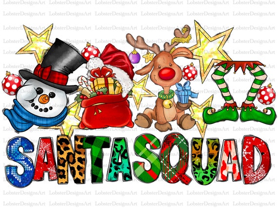 Santa Squad Pngchristmas Squad Pngmerry Christmas Pngsquad - Etsy
