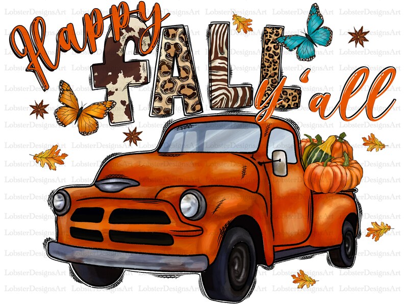 Happy Fall Y'all Truck Png Pumpkin Png Truck Png Fall - Etsy