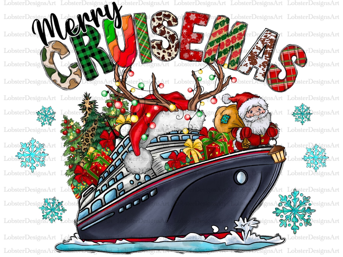 Merry Cruisemas Pngcruise Ship Png Seasonal Sails Christmas - Etsy
