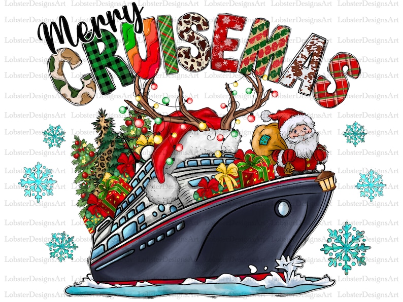 Merry Cruisemas Pngcruise Ship Png Seasonal Sails Christmas - Etsy