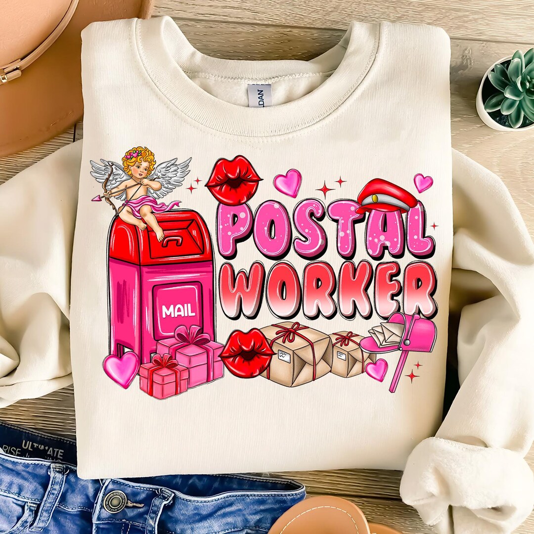 Valentine Postal Worker Png Sublimation Design, Trending Png, Postal ...