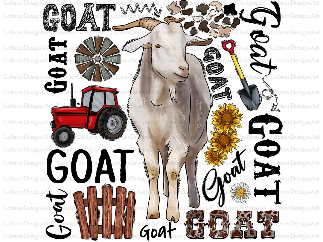 Goat Sublimation PNG, Animal Digital Downloads, Farm Png, Instant ...