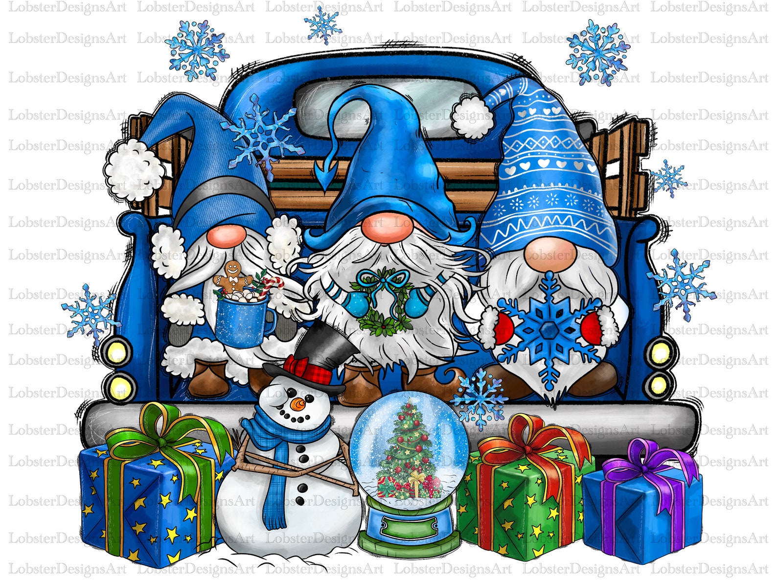 Snowman Gnome Truck Png,gnome Png, Christmas Gnomes Png, Winter Gnomes ...