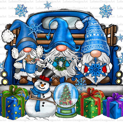 Snowman Gnome Truck Pnggnome Png Christmas Gnomes Png - Etsy