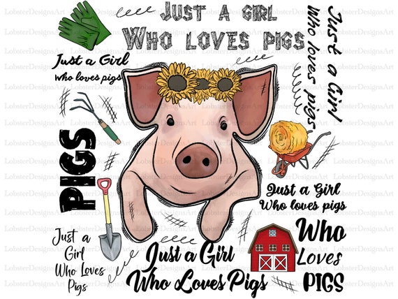Pig Design Png Farm Pig Digital Downloads Farmer Pigs - Etsy