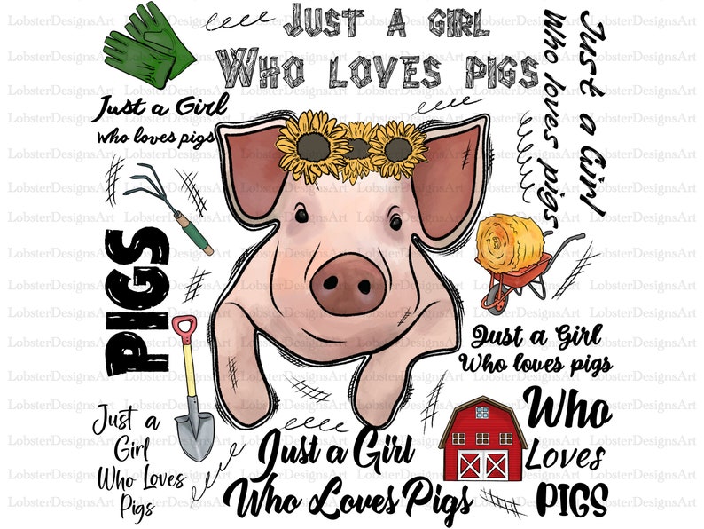 Pig Design Png Farm Pig Digital Downloads Farmer Pigs - Etsy