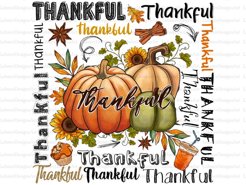 Thankful Design Png File, Fall Png, Pumpkin PNG, Thankful Png, Fall ...
