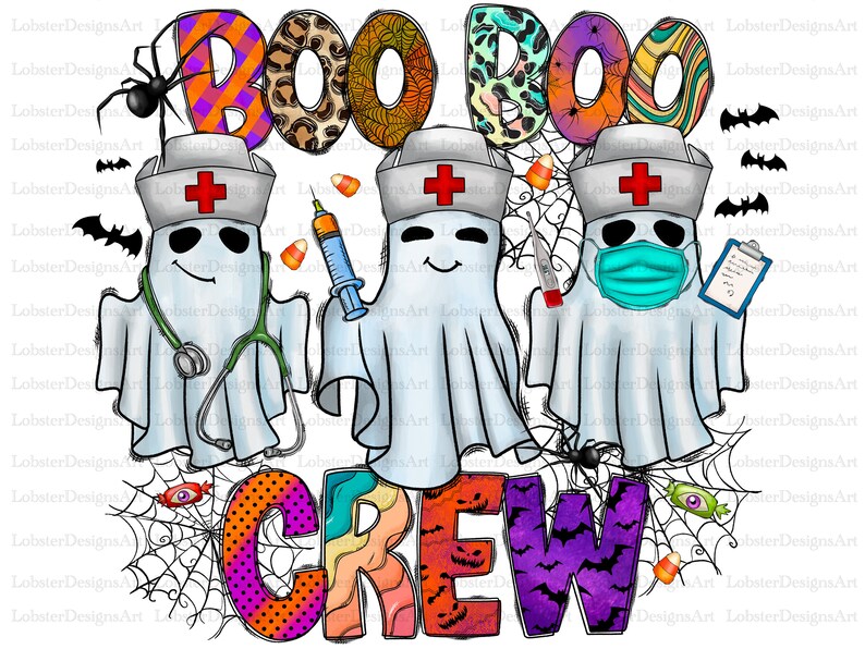 Boo Boo Crew PNG Sublimation Designnurse Halloween Pngghost - Etsy
