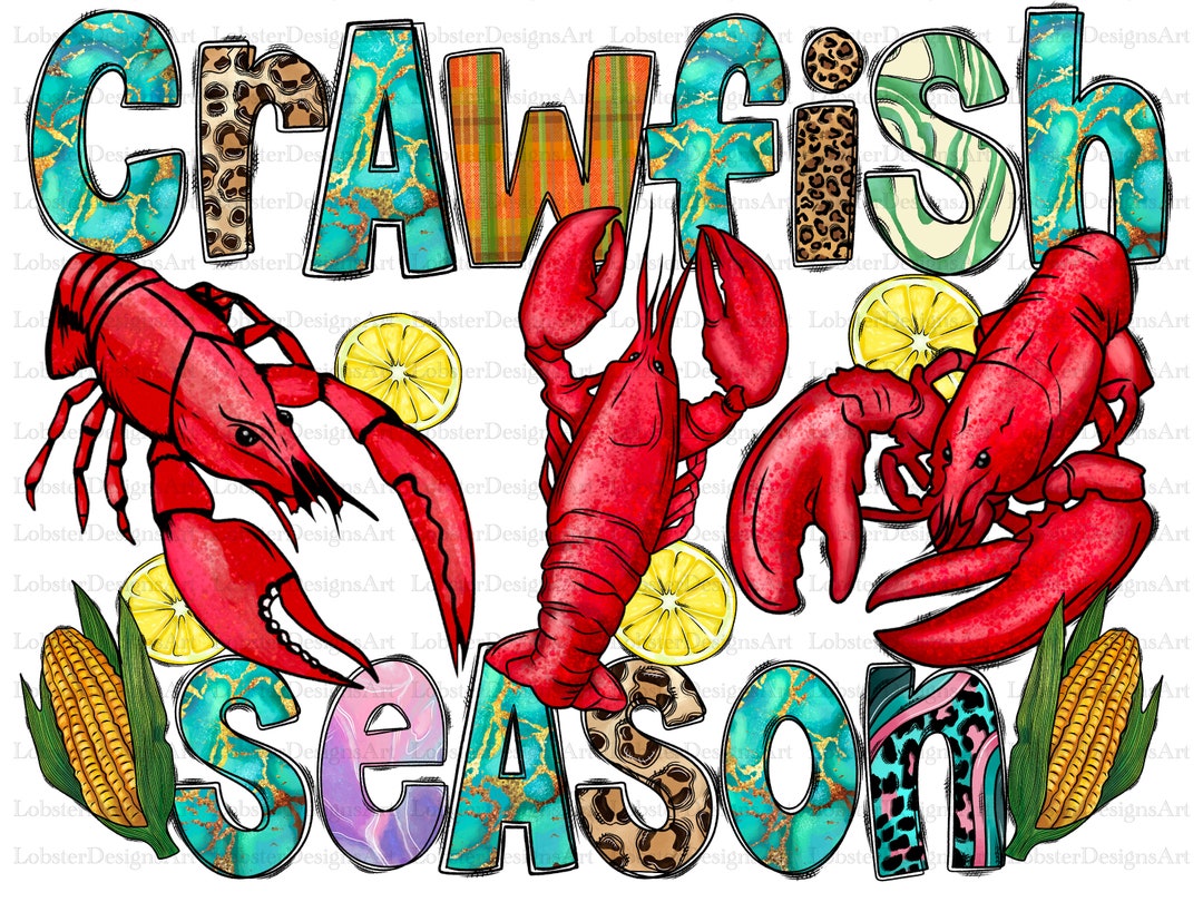 Crawfish Season Png, Glitter, Crawfish, Watercolor, Corn Png, Leopard ...