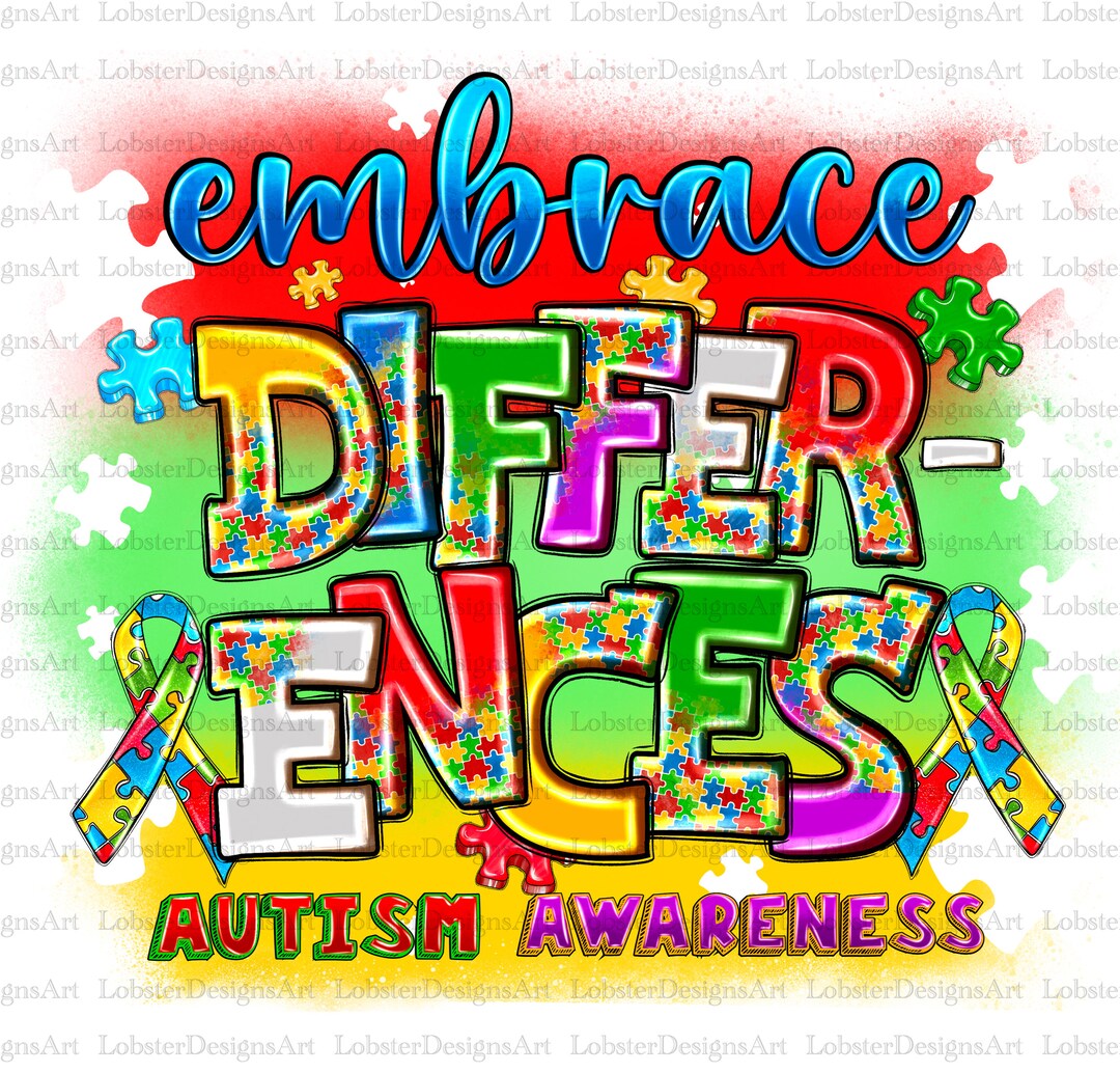 Embrace Differences Autism Png Sublimation Design Download, Autism ...