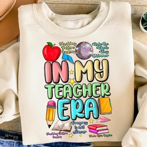 In My Teacher Era Png, Teacher Back to School Png, Retro Boho Groovy ...
