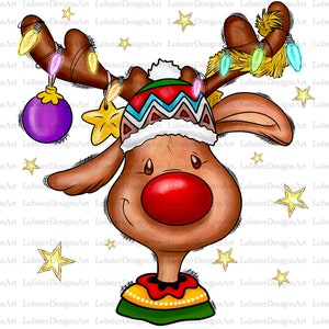 Merry Christmas Png, Reindeer Boy PNG, Western Design, Sublimation ...