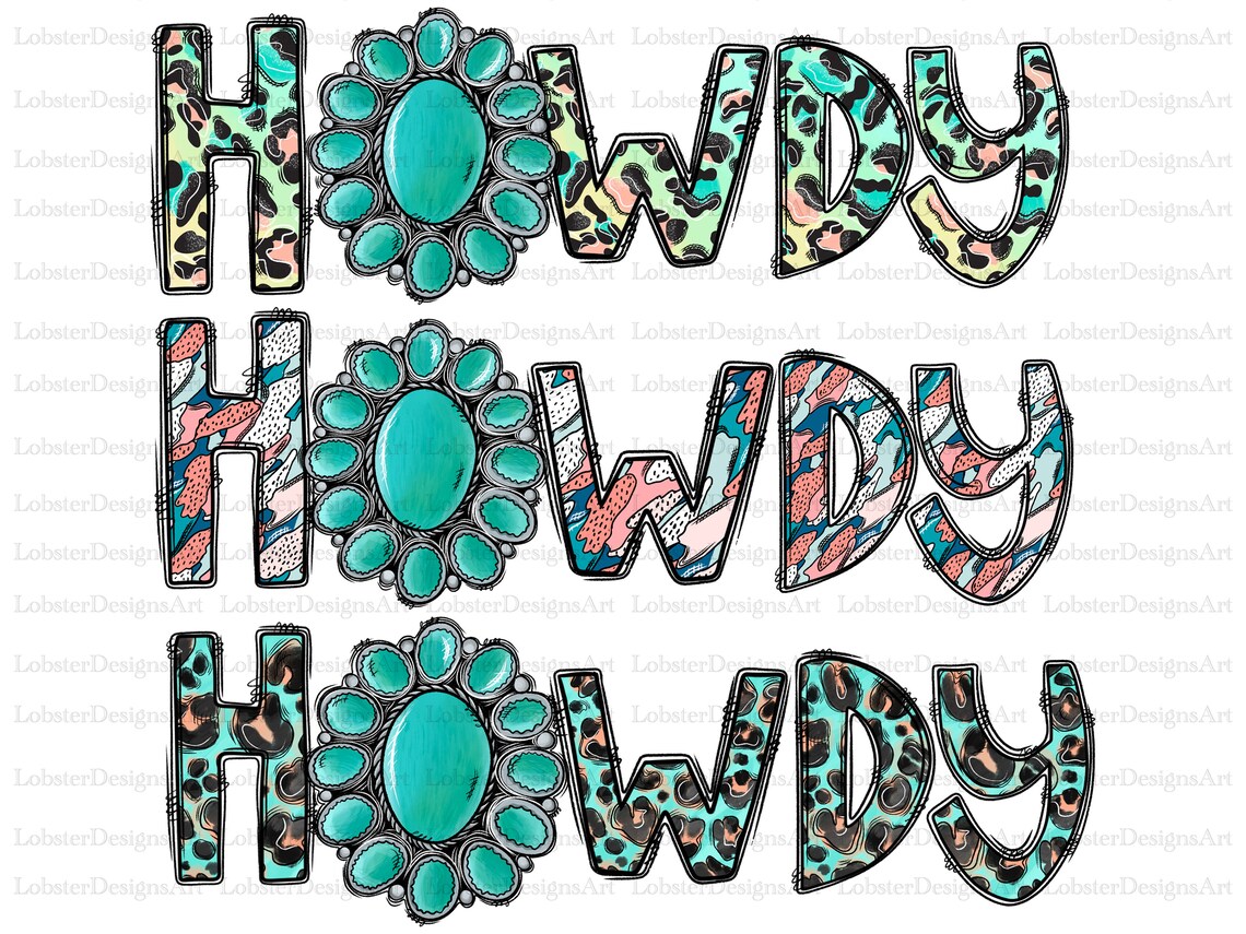 Howdy Png Western Gemstone Turquoise Howdy Howdy Howdy - Etsy
