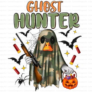 Ghost Hunter Png Sublimation Design, Halloween Png, Ghost Png, Duck Png ...