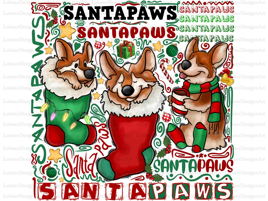 Santa Paws Png, Merry Christmas Png, Christmas Png, Santa Claus, Paws ...