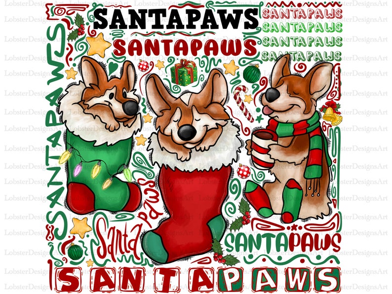 Santa Paws Png Merry Christmas Png Christmas Png Santa - Etsy