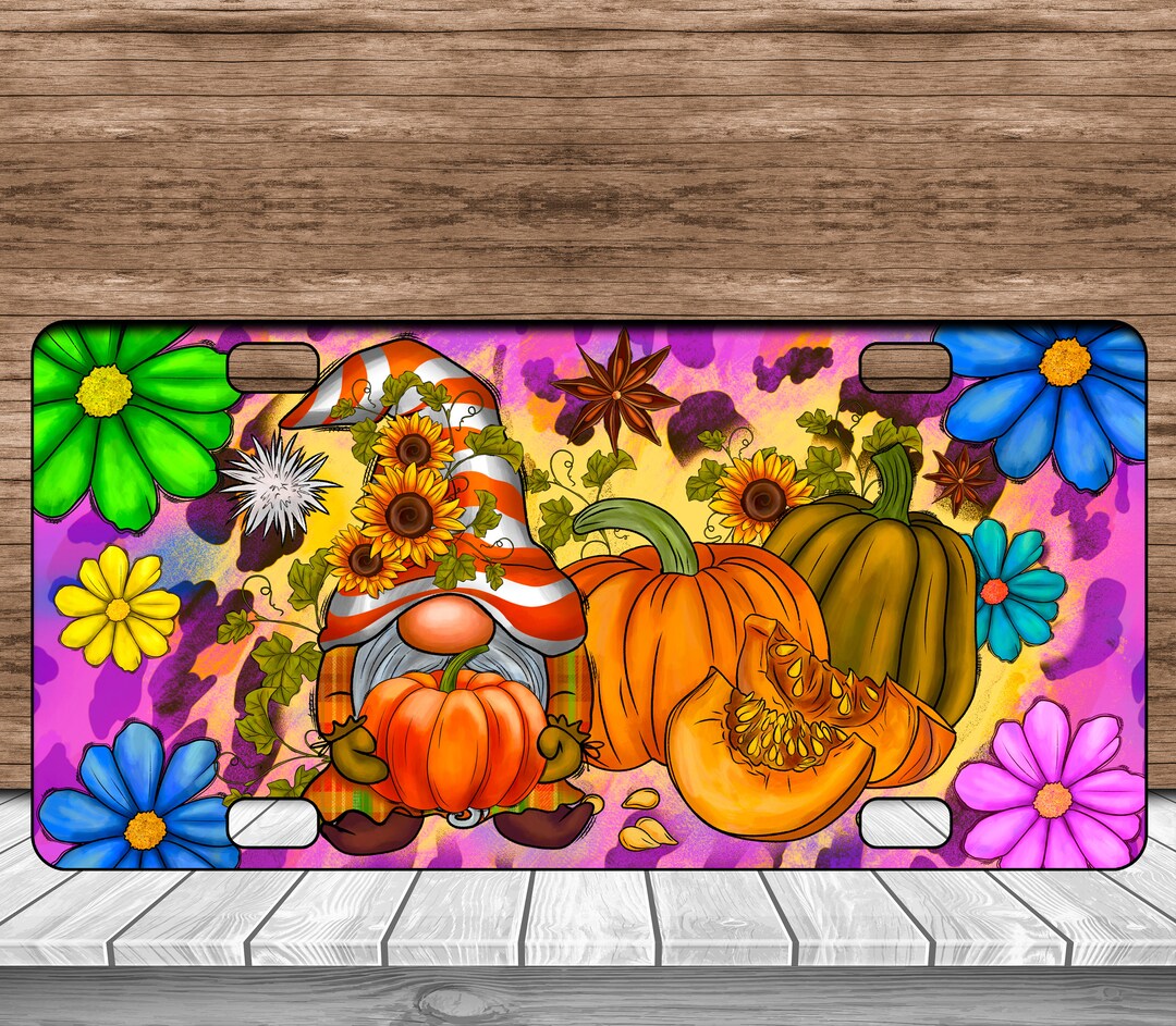 Fall Gnome License Plate Png Sublimation Design, Gnome Png, Fall Plate ...