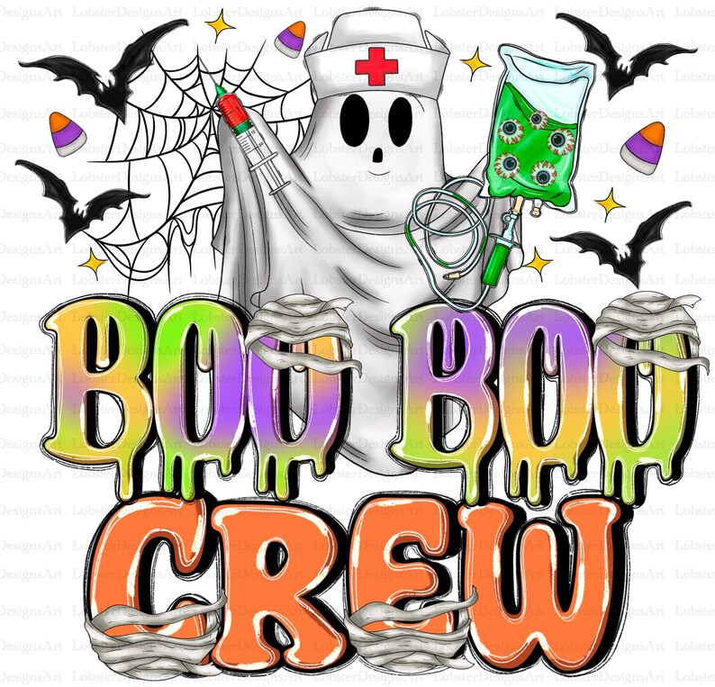 Boo Boo Crew PNG File, Ghost Nurse Png, Funny Nurse Png, Cute Ghost Png ...