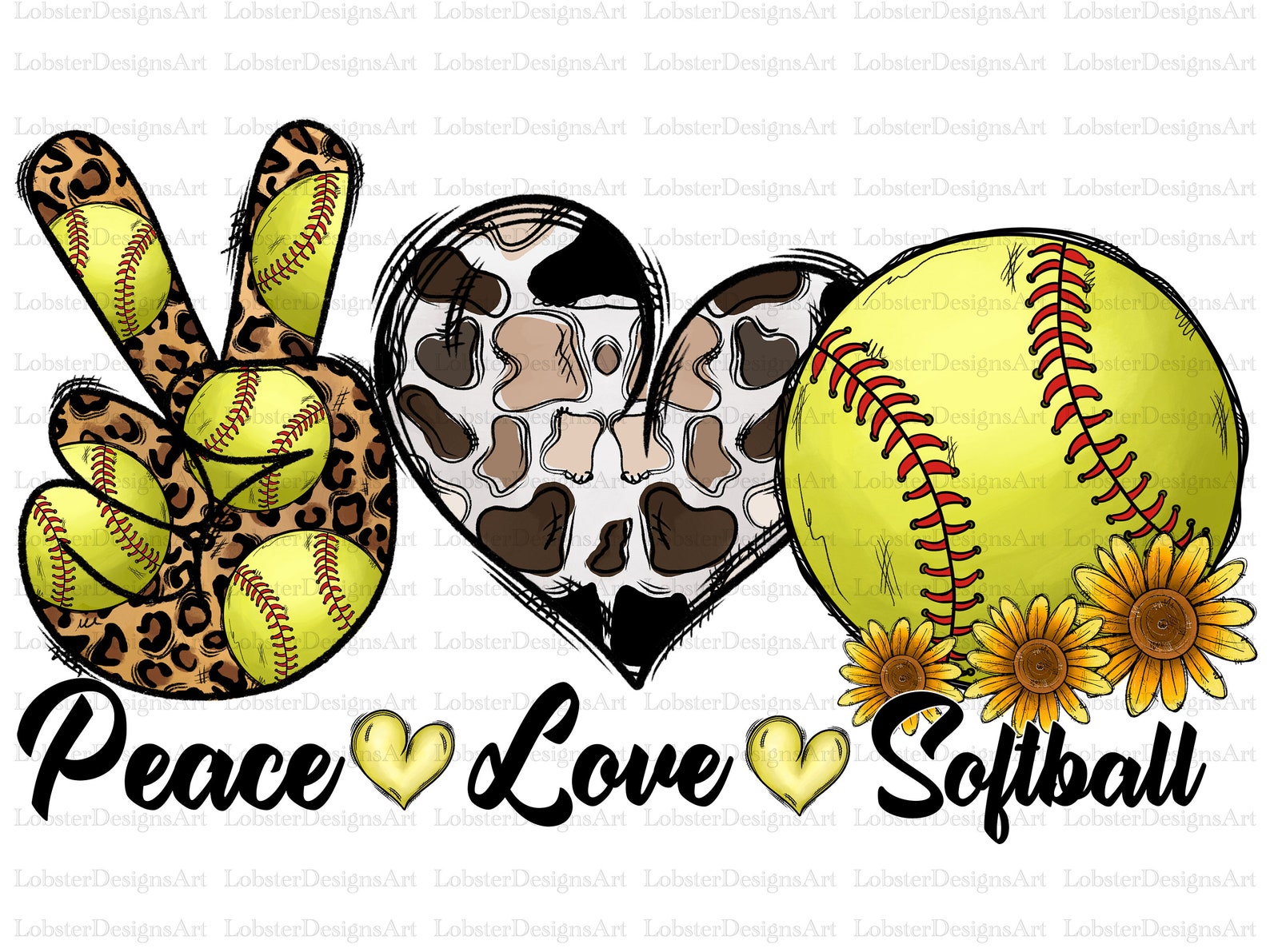 Peace Love Softball Png Softball Sublimation Designs - Etsy