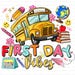 First Day Vibes Png, Back to School Coquette PNG Digital, School Bus ...