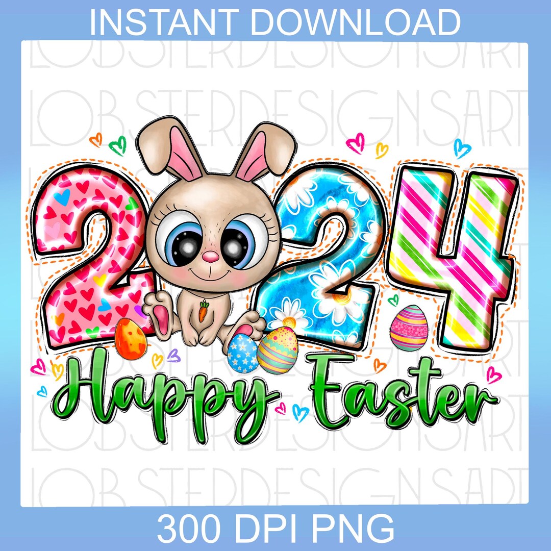 Happy Easter 2024 Png, Sublimation Design Download, Happy Easter Day ...