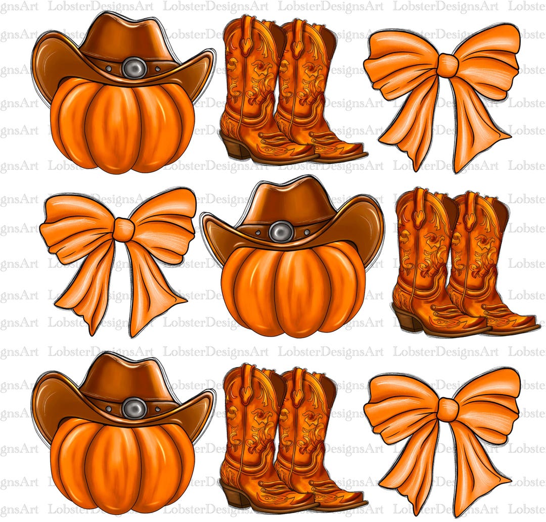 Howdy Pumpkin Png, Western Fall Png, Fall Png, Fall Coquette Bow PNG ...