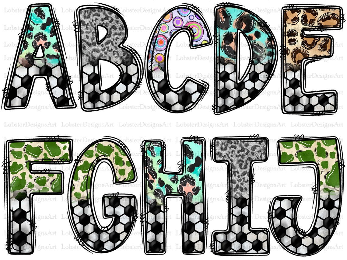 Soccer Alphabet Png Font Letters Western Alphabet Soccer - Etsy