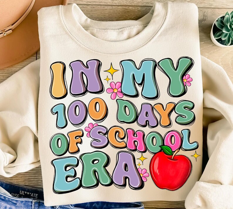 In My 100 Days of School Era Png Sublimation Design Download, Back to ...