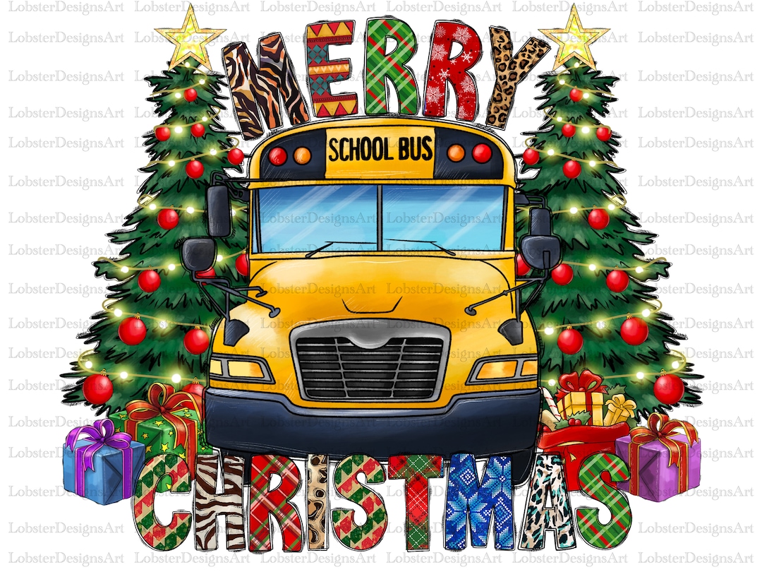 Merry Christmas School Bus Png Sublimation Design, Merry Christmas Png ...