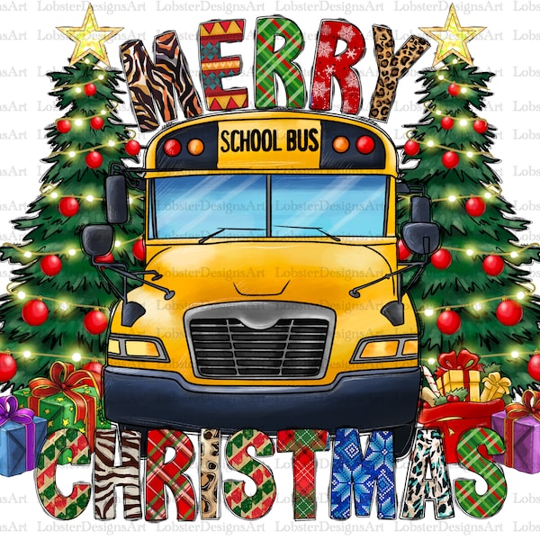 Christmas School Bus - Etsy