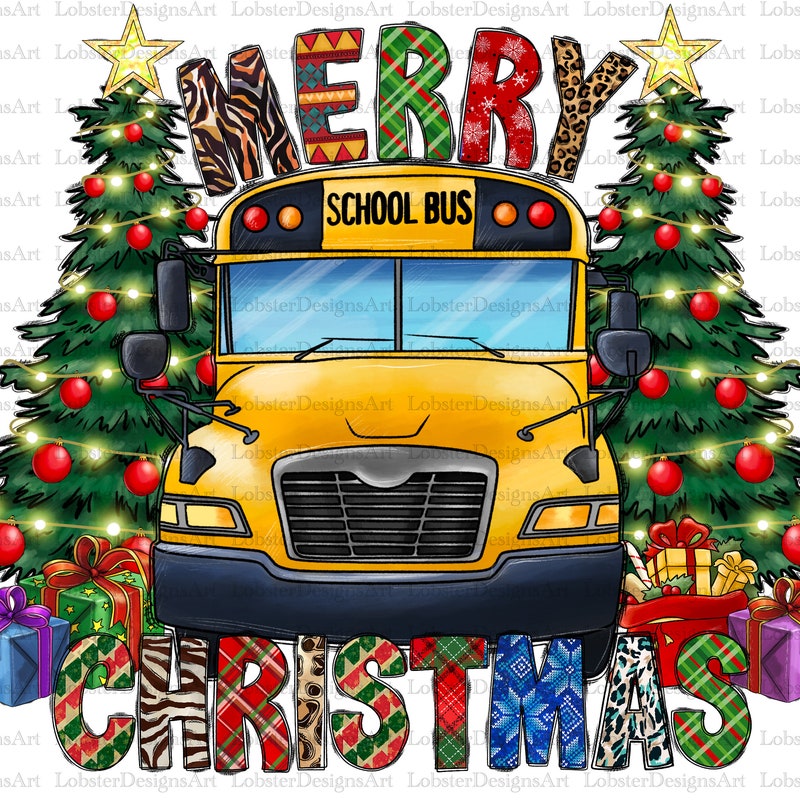 Christmas School Bus - Etsy