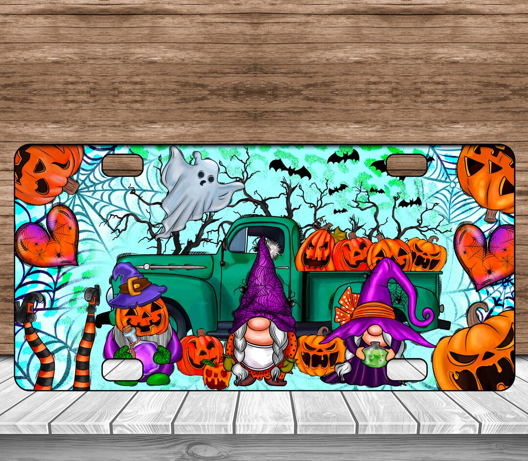 Halloween Truck License Plate Png Sublimation Design, Halloween ...