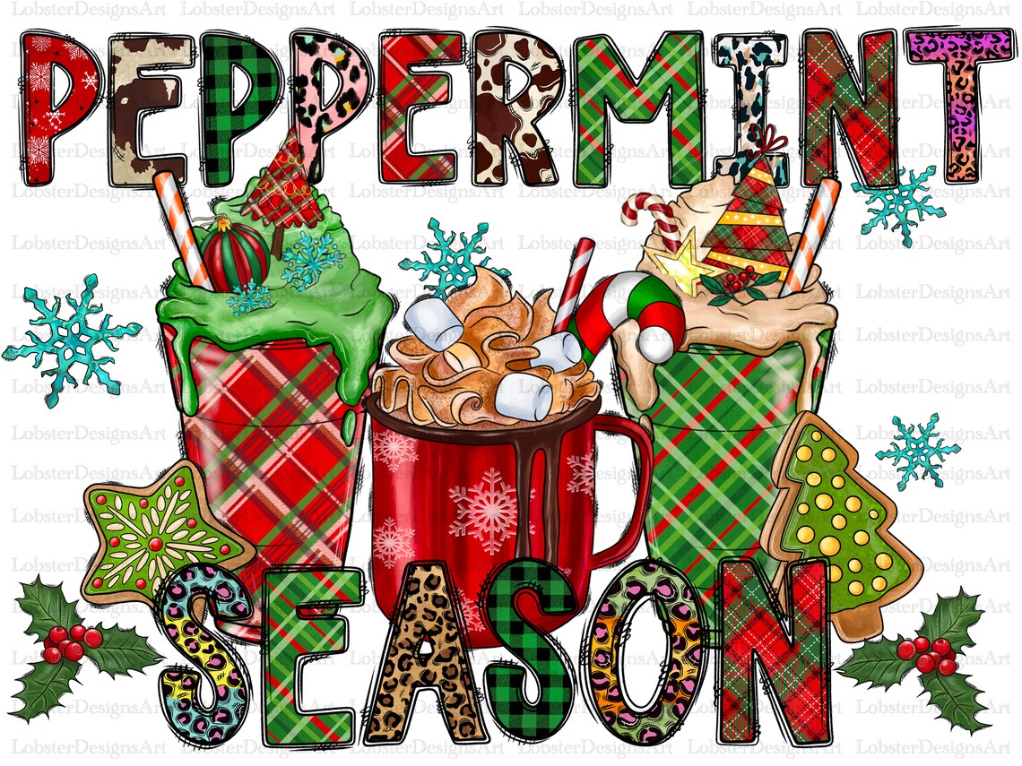 Peppermint Season Png Merry Christmas Pngfreezing - Etsy