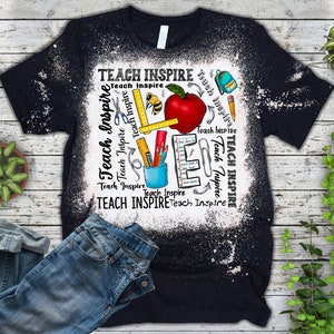 Teach Love Inspire Sublimation PNG, School Digital Downloads, Teacher ...