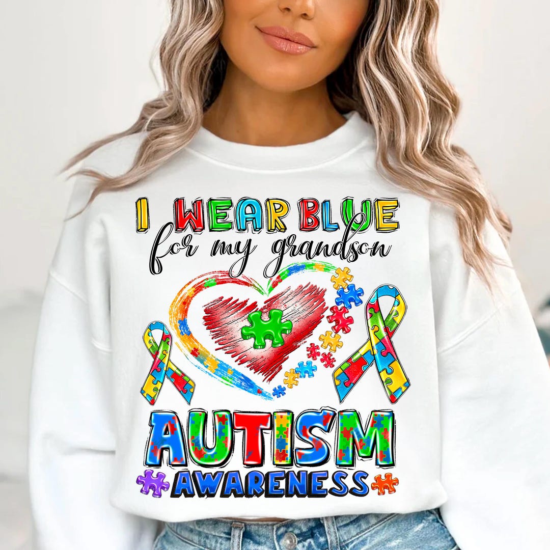 I Wear Blue for Autism Awareness Png, Autism Month Png, We Wear Blue ...