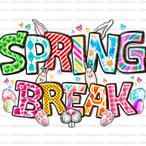 Spring Break Easter Png Sublimation Design Download, Easter Day Png ...