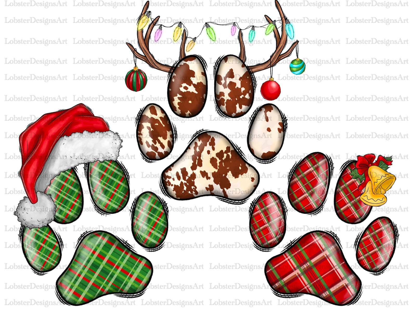 Merry Christmas Paws Paw Print Sublimation Design Christmas - Etsy