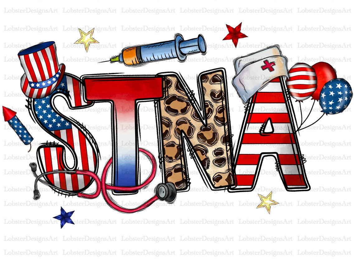 STNA Sublimation Design Png Nurse Png 4th of July Png - Etsy